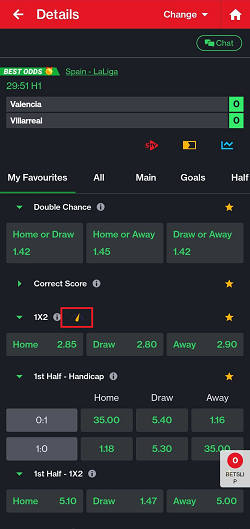 Live Odds Boost